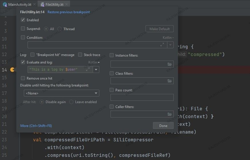 How to enable non-suspending logging breakpoints - Rajesh Hadiya How to enable non-suspending logging breakpoints - Rajesh Hadiya