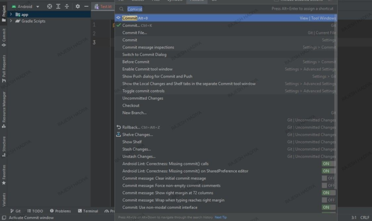 How to use Find Actions in Android studio - Rajesh Hadiya